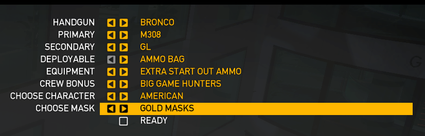 Change Character and Mask in loadout menu, DAHM version :: DAHM4PD